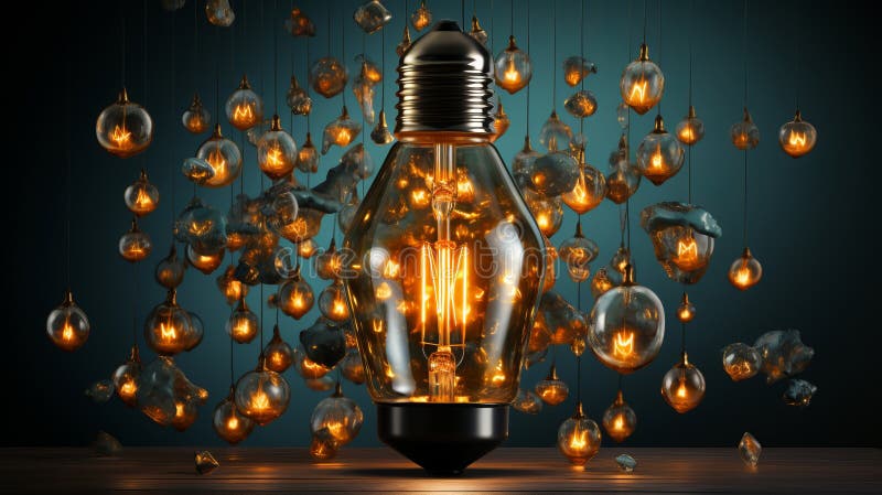 Electric Light Bulb on a Plain Background. Concept: Symbol of Ideas and ...