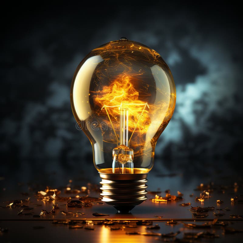 Electric Light Bulb on a Plain Background. Concept: Symbol of Ideas and ...
