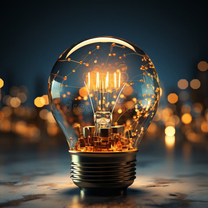 Electric Light Bulb on a Plain Background. Concept: Symbol of Ideas and ...