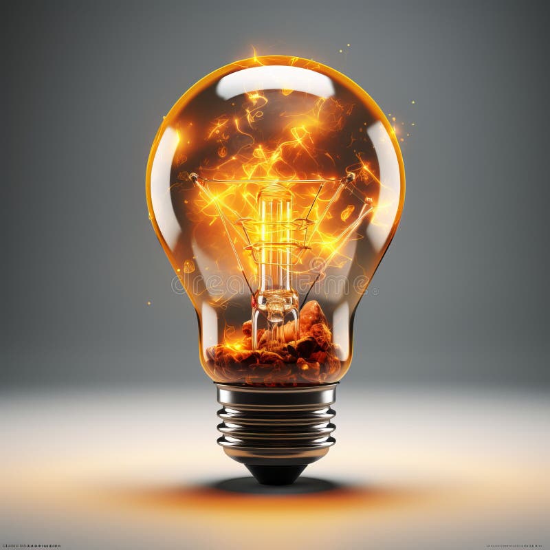 Electric Light Bulb on a Plain Background. Concept: Symbol of Ideas and ...