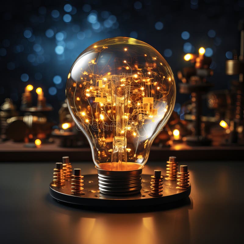 Electric Light Bulb on a Plain Background. Concept: Symbol of Ideas and ...