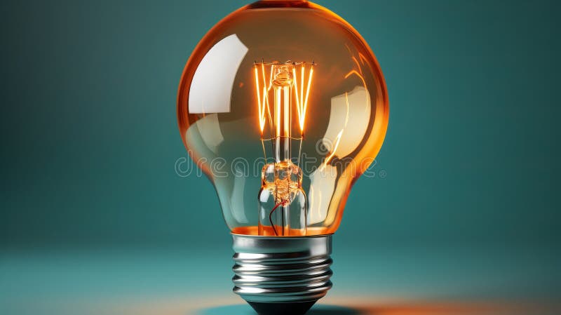 Electric Light Bulb on a Plain Background. Concept: Symbol of Ideas and ...