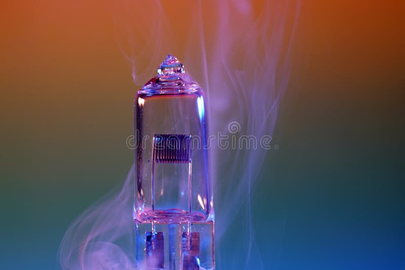 Electric Light Bulb with Smoke Photographed in the Studio Stock Photo ...