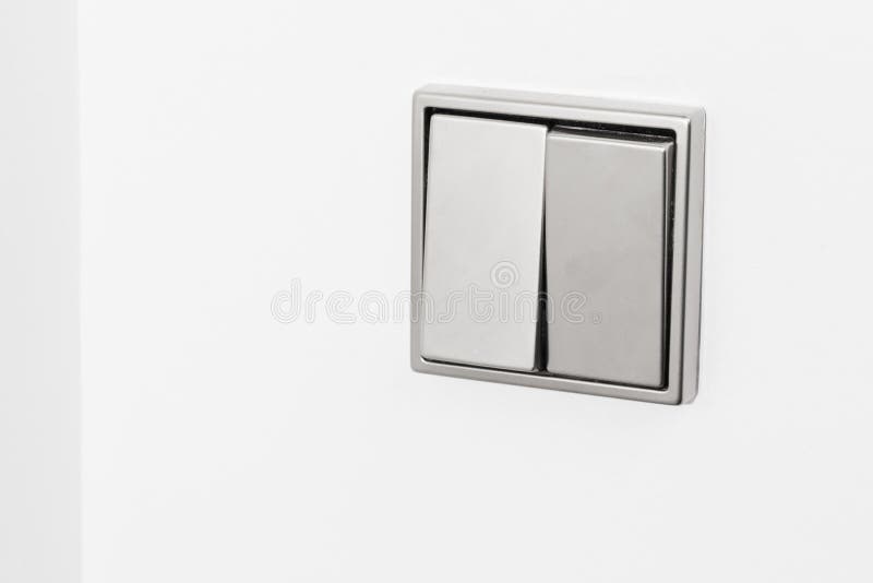 Electric Light Double Switch, White Background Stock Image - Image of ...