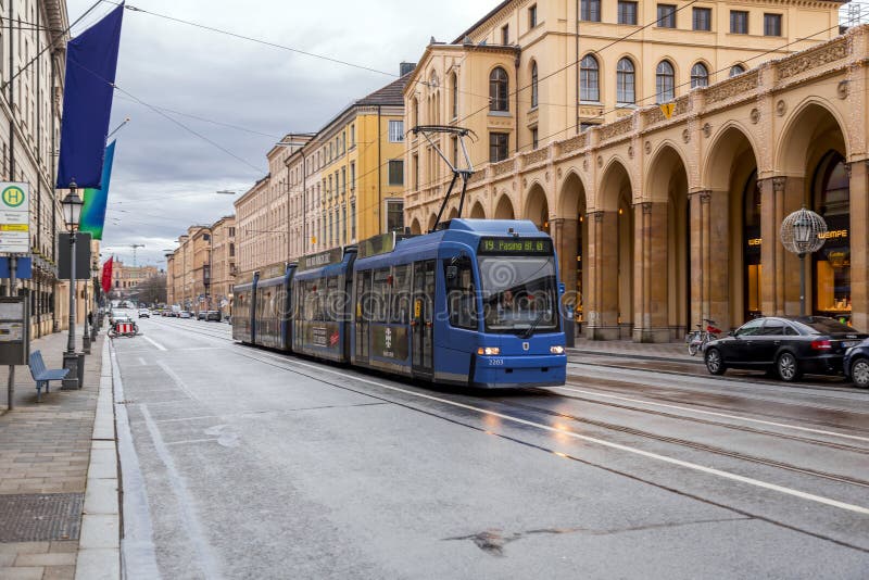 Electric Light Rail Tram in Munich, Germany Editorial Photo - Image of ...