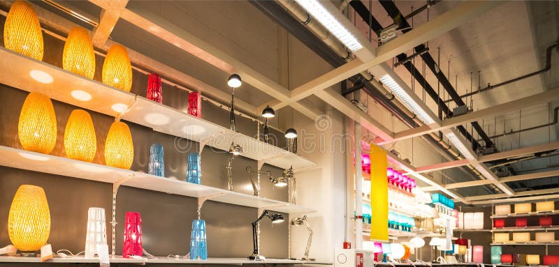 LED Light store interior stock image. Image of blank - 195657777