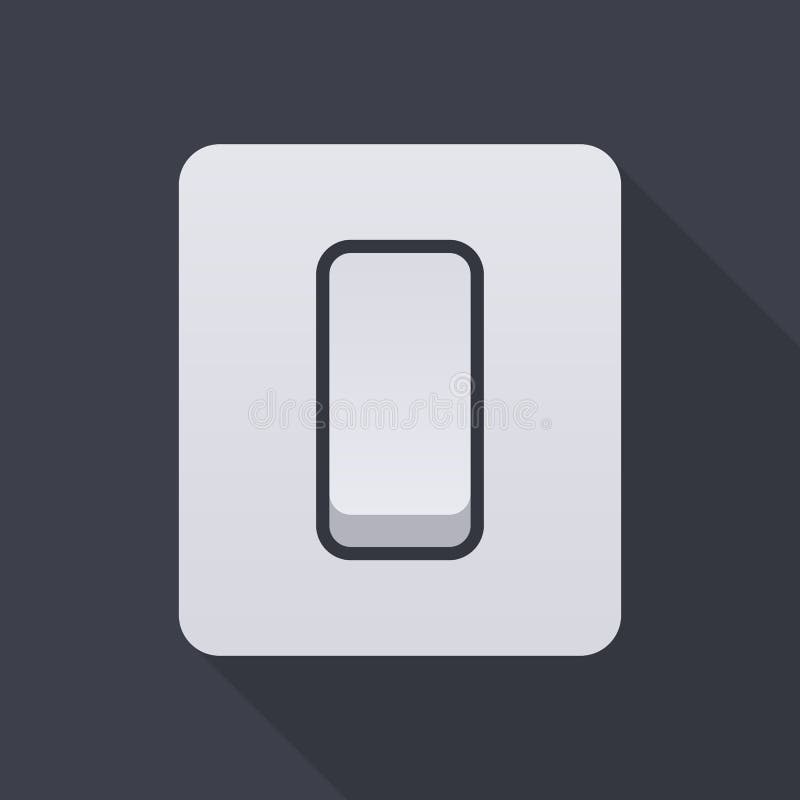 Electric Light Switch Icon in Flat Design Style. Vector Illustration ...