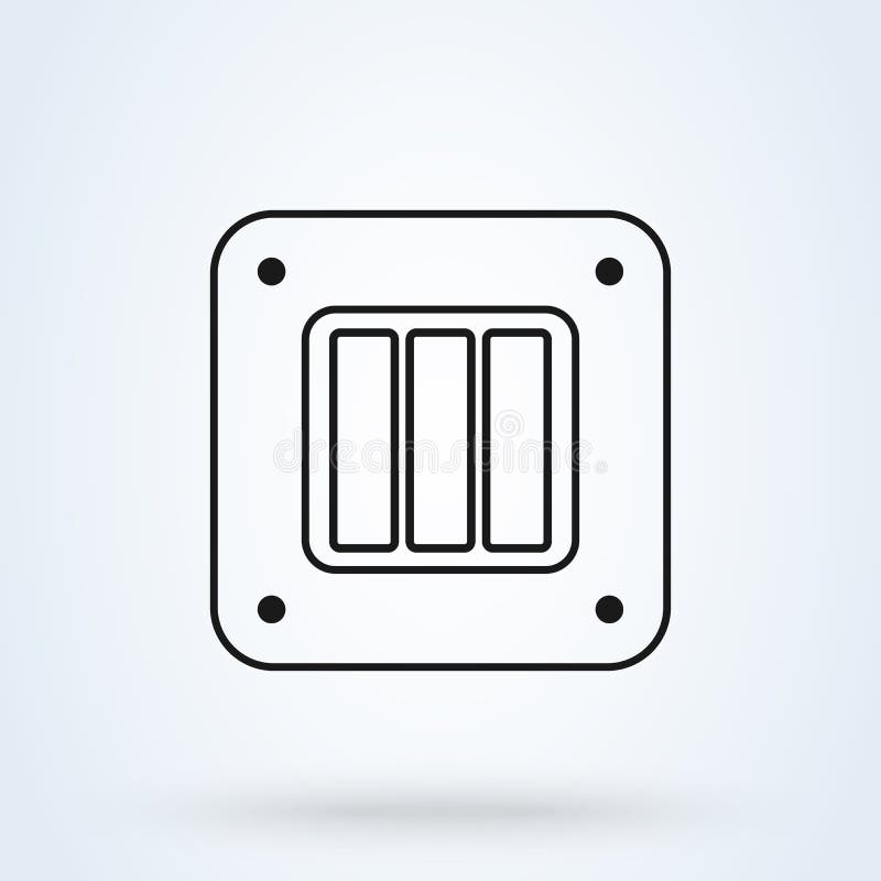 Electric Light Switch Icon, Line Art, Modern Minimal Flat Design Style ... Electric Light Switch Icon, Line Art, Modern Minimal Flat Design Style ...