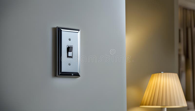 Electric Light Switch in a Modern Living Room. the Light Switch is To ...