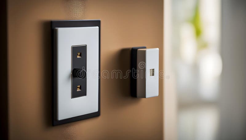 Electric Light Switch in a Modern Living Room. the Light Switch is To ...