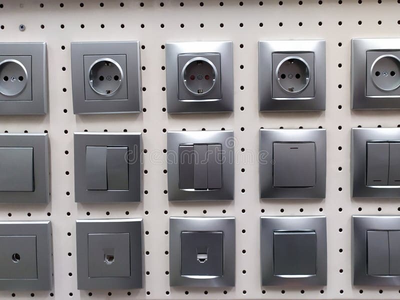 Electric Light Switch and Socket Displayed in a Shop Stock Photo ...