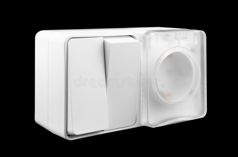 Electric Light Switch and Socket Isolated on White Background ...
