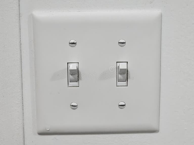 Electric Light Switch Turned on Stock Photo - Image of outage, switch ...