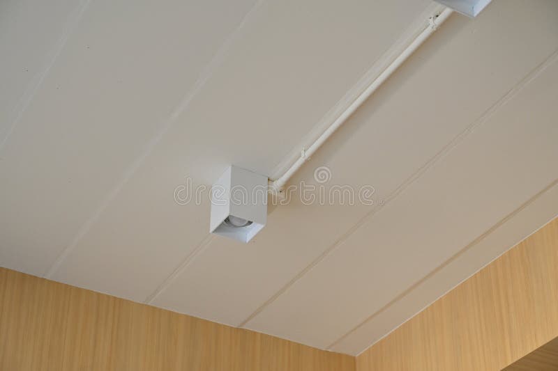 Electric Light on White Ceiling of Room, Interior Design Construction ...