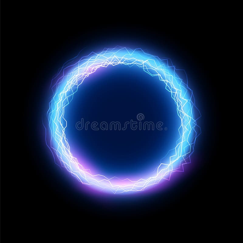 Electric Lightning Ball Energy Magic Effect Burst Sphere. Vector Power ...