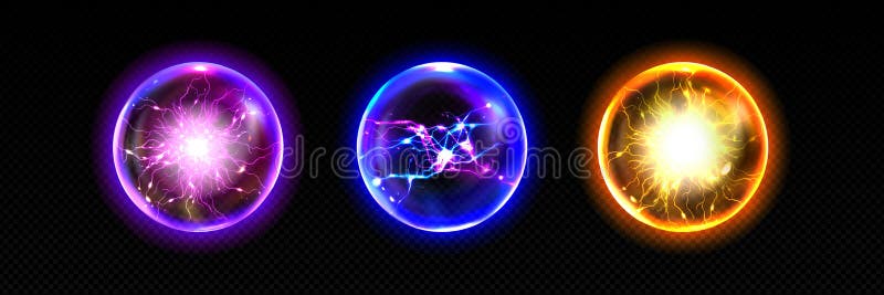 Electric Lightning Ball with Thunder Energy Vector Stock Vector ...