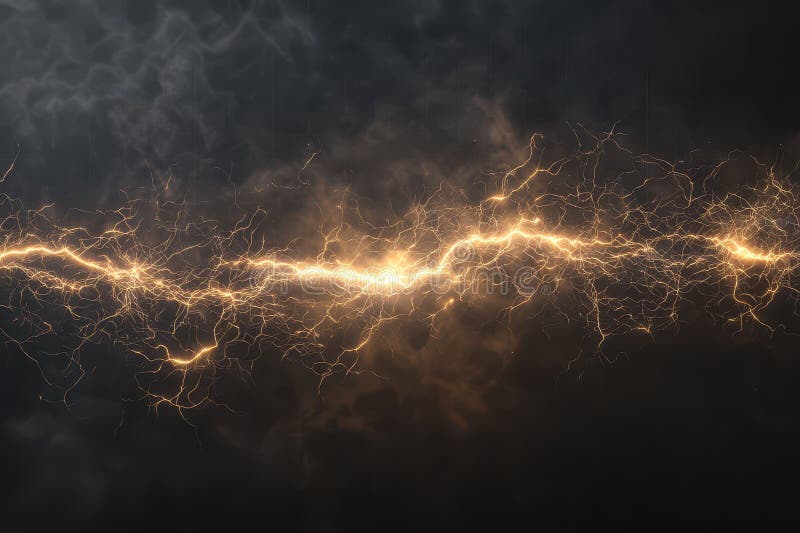 Electric Lightning Bolt Displaying Stunning Brightness Against a Dark ...