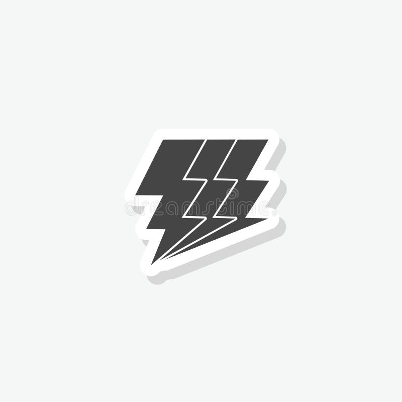Electric Lightning Bolt Logo Sticker Icon Stock Vector - Illustration ...