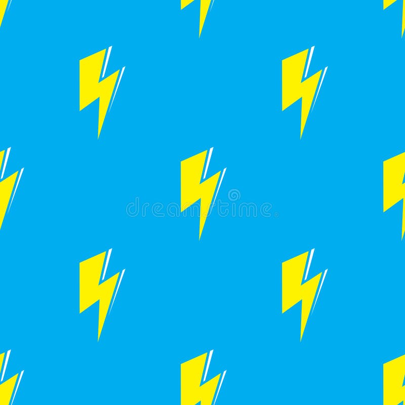 Electric Lightning Bolt Seamless Pattern. Stock Vector - Illustration ...