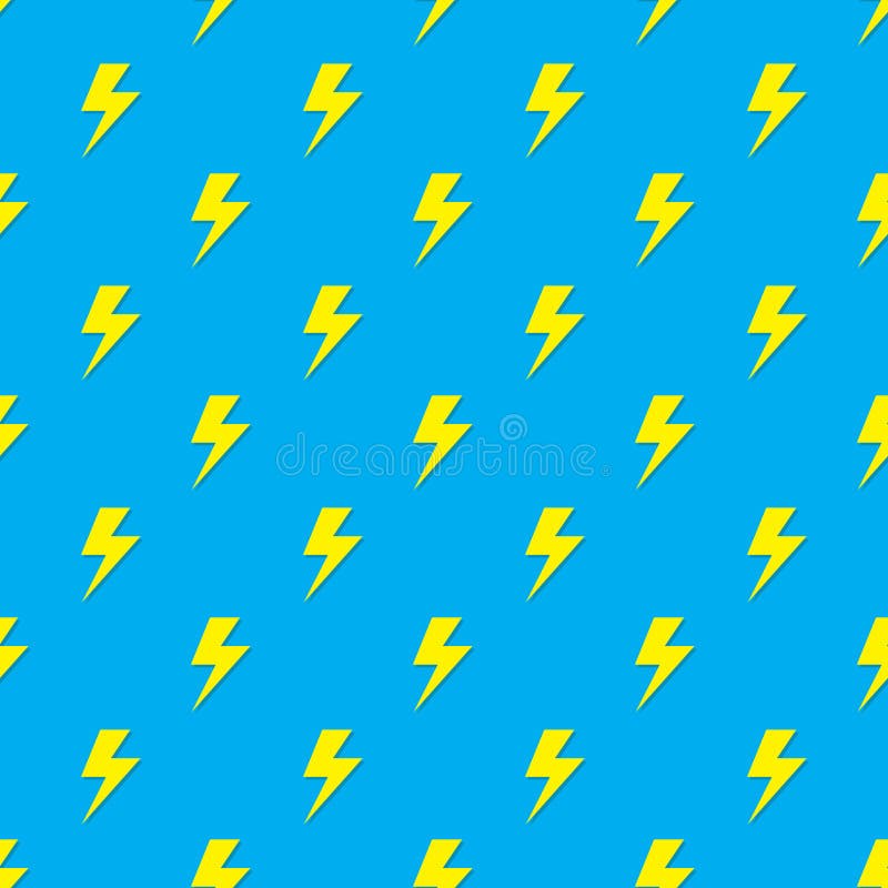 Electric Lightning Bolt Seamless Pattern. Vector Background Stock ...
