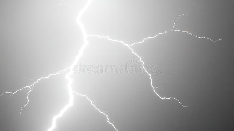 Electric Lightning Bolt Striking Gray Background with Bright Energy ...