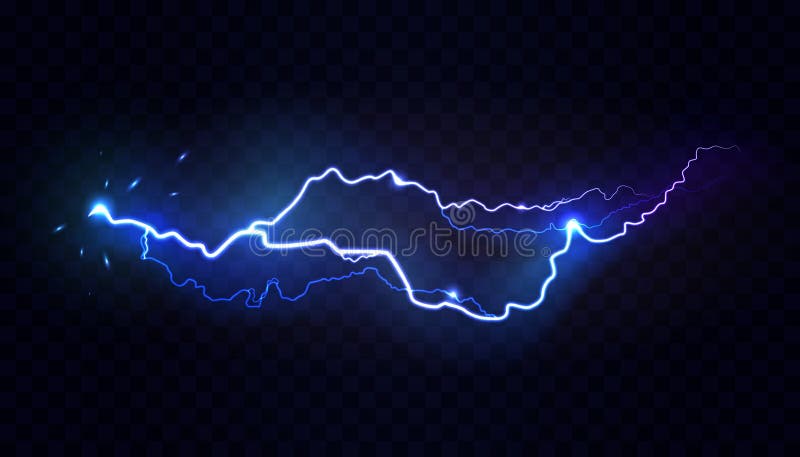 Realistic Electric Discharge, Lightnings Stock Illustration ...