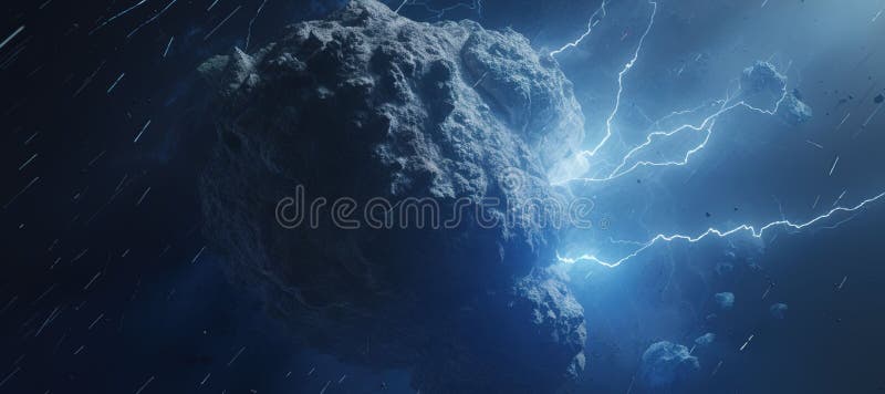 Electric Lightning Explosion Energy Stone Ball Stock Illustration ...