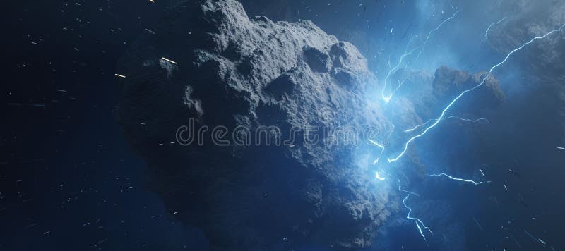 Electric Lightning Explosion Energy Stone Ball Stock Illustration ...