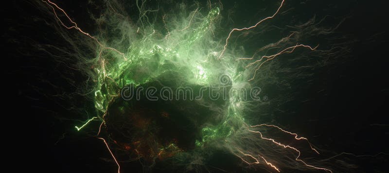 Electric Lightning Explosion Energy Stone Ball Stock Illustration ...