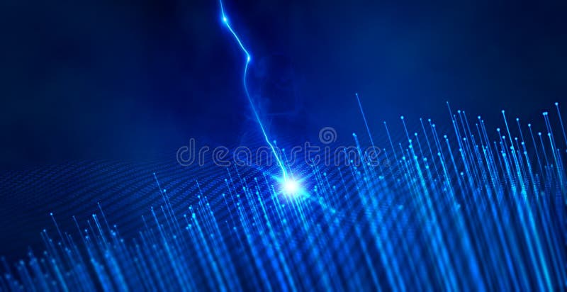 Electric Lightning on Optic Fibers, Concept of Digital Network ...