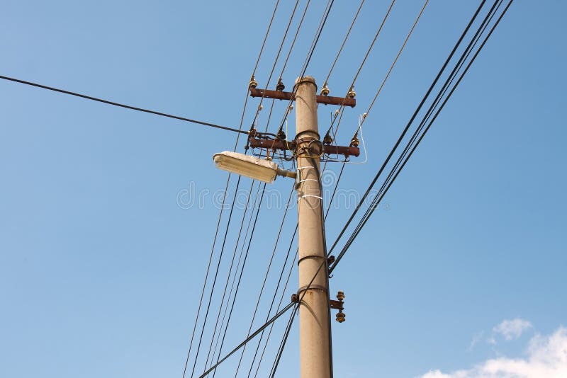 Electric line columns stock photo. Image of cable, column - 93370728