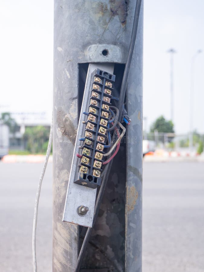 The Electric Line Copper Bus with Connection Stock Image - Image of ...