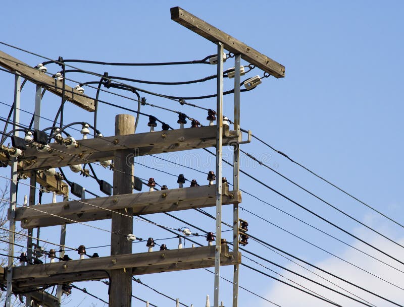 Electric line pole stock photo. Image of energy, environment - 5028732