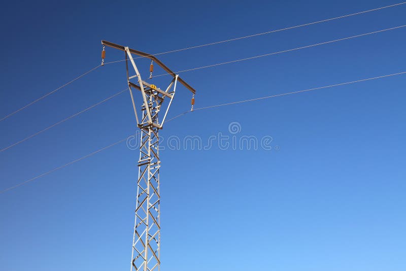 Electric Line Pylon in Morocco Stock Photo - Image of electric ...
