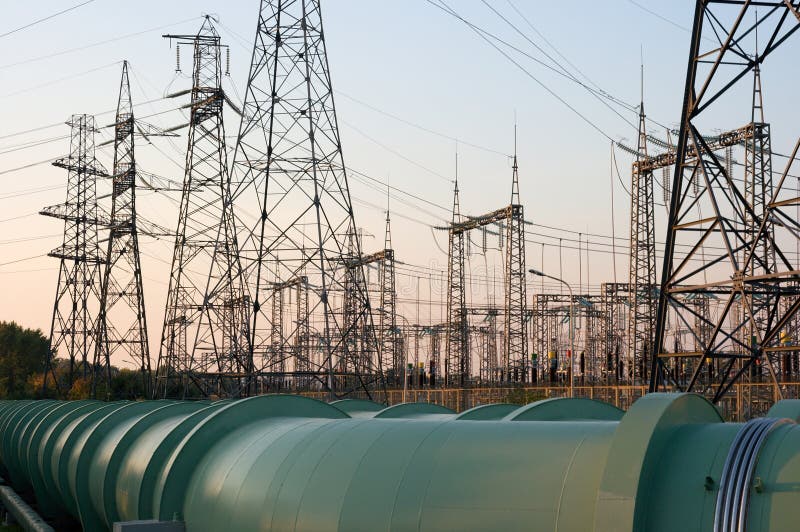 Electric lines stock photo. Image of clear, consume, chimney - 4669040