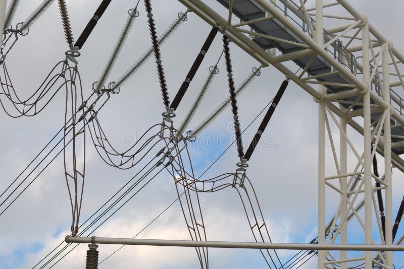 Electric lines above stock image. Image of column, efficiency - 141605097