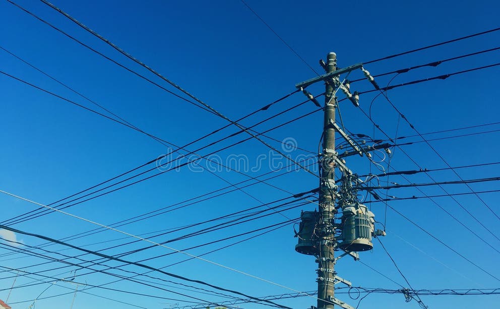 Electric lines stock image. Image of cable, japanese - 95819145