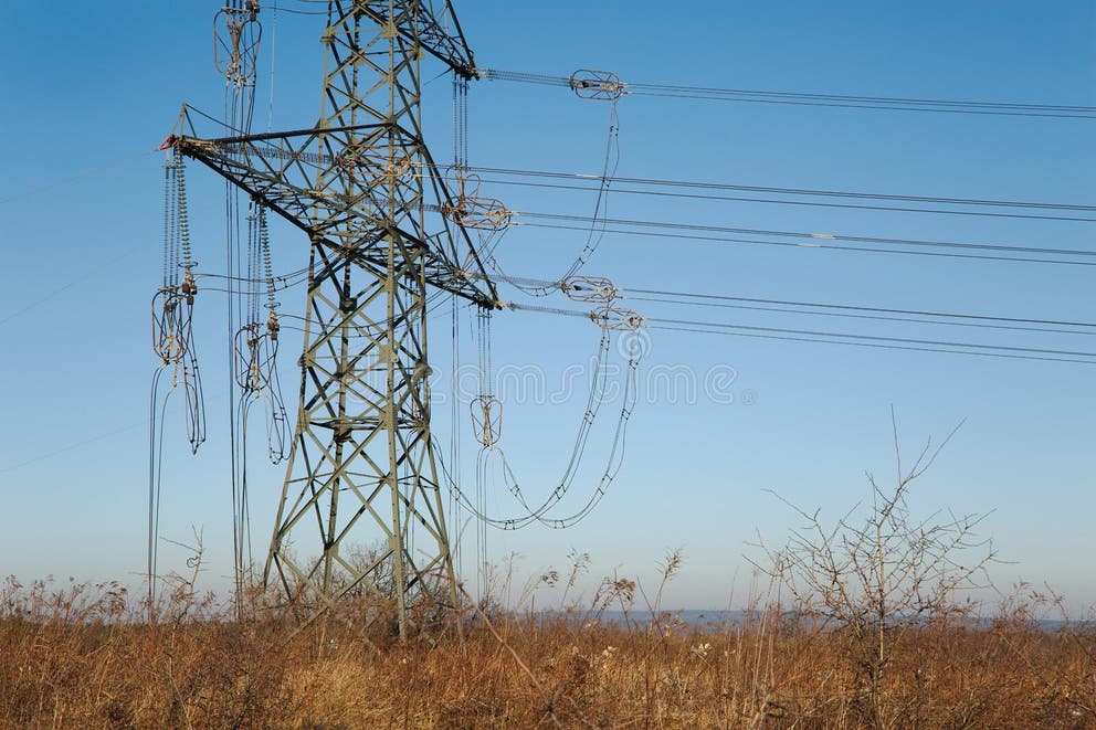 Electric lines collapsed stock photo. Image of industry - 137511056