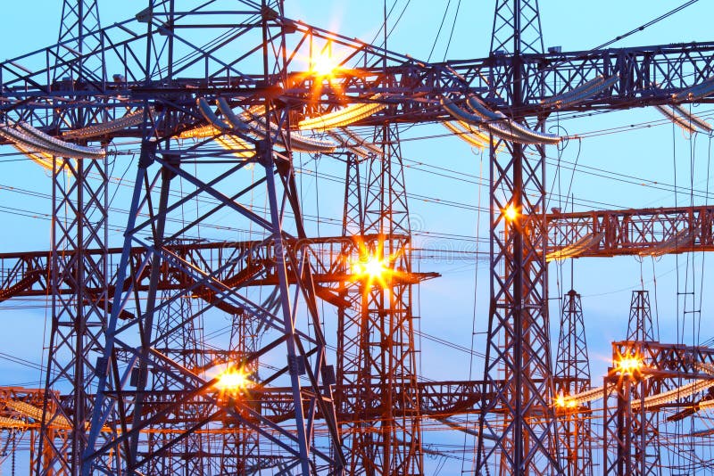 Electric Substation Night Time Lighting Stock Photos - Free & Royalty ...