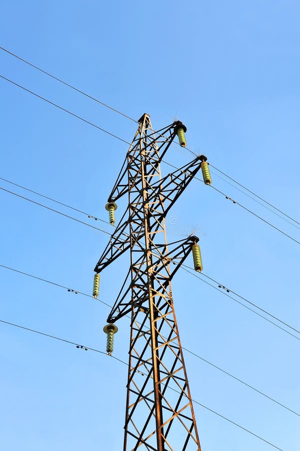 High voltage electric line stock image. Image of energy - 112134159