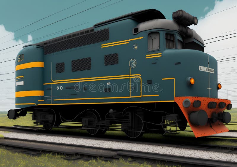 Electric Locomotive, Generative AI Illustration Stock Illustration ...