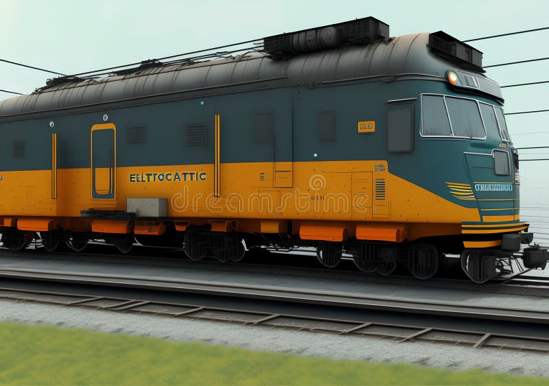 Electric Locomotive, Generative AI Illustration Stock Illustration ...