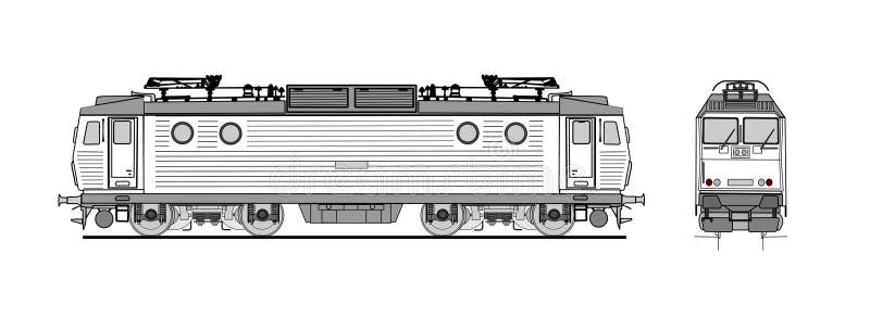 Electric locomotive plan stock illustration. Illustration of vector ...