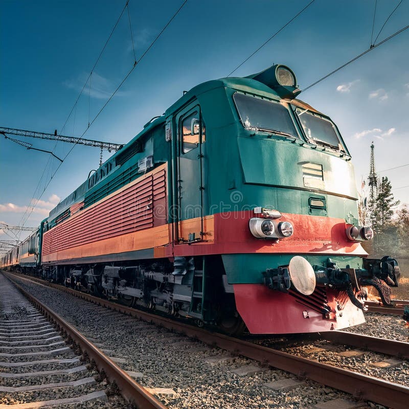 An Electric Locomotive from the 1960s, AI Generated Stock Illustration ...