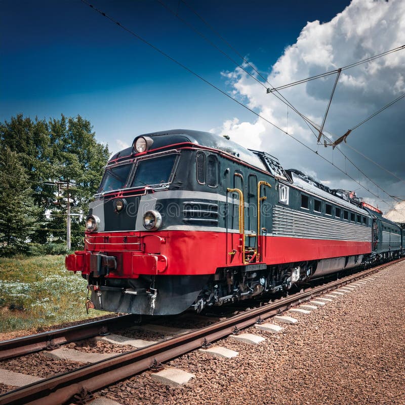 An Electric Locomotive from the 1960s, AI Generated Stock Illustration ...