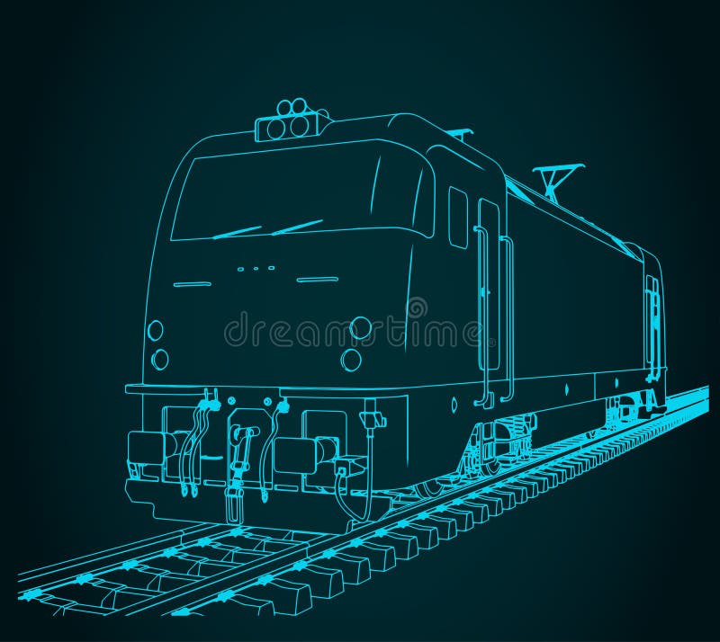 Electric locomotive stock vector. Illustration of technology - 274358758