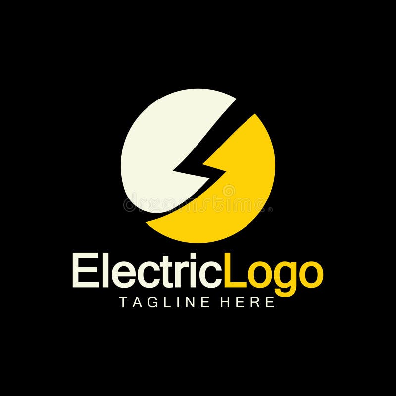 Electric Logo Design Template,isolated on Black Background Stock Vector ...