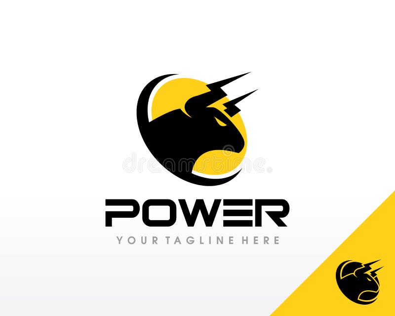 Bull Electric Logo. Electrical Power Logo Design Vector Stock Vector ...