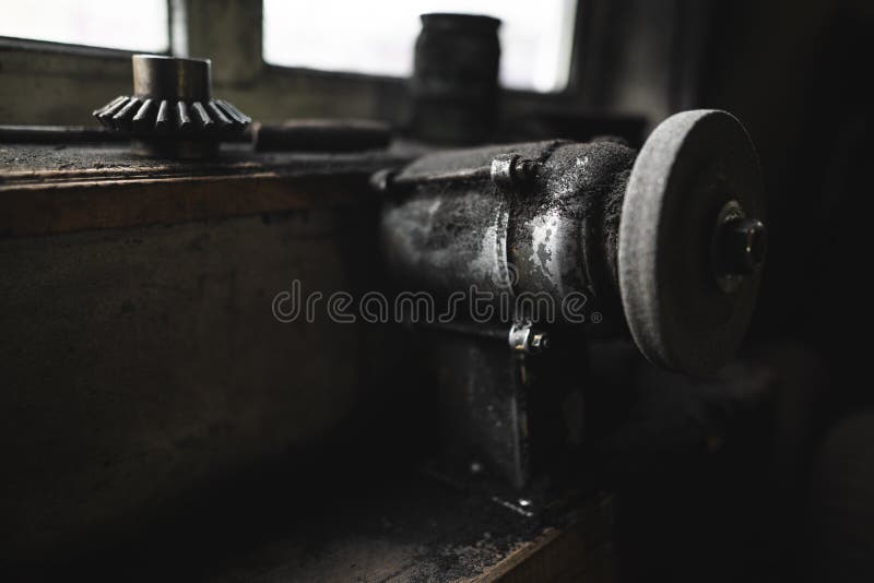 Electric Machine for Turning Metal Products in the Workshop Stock Image ...
