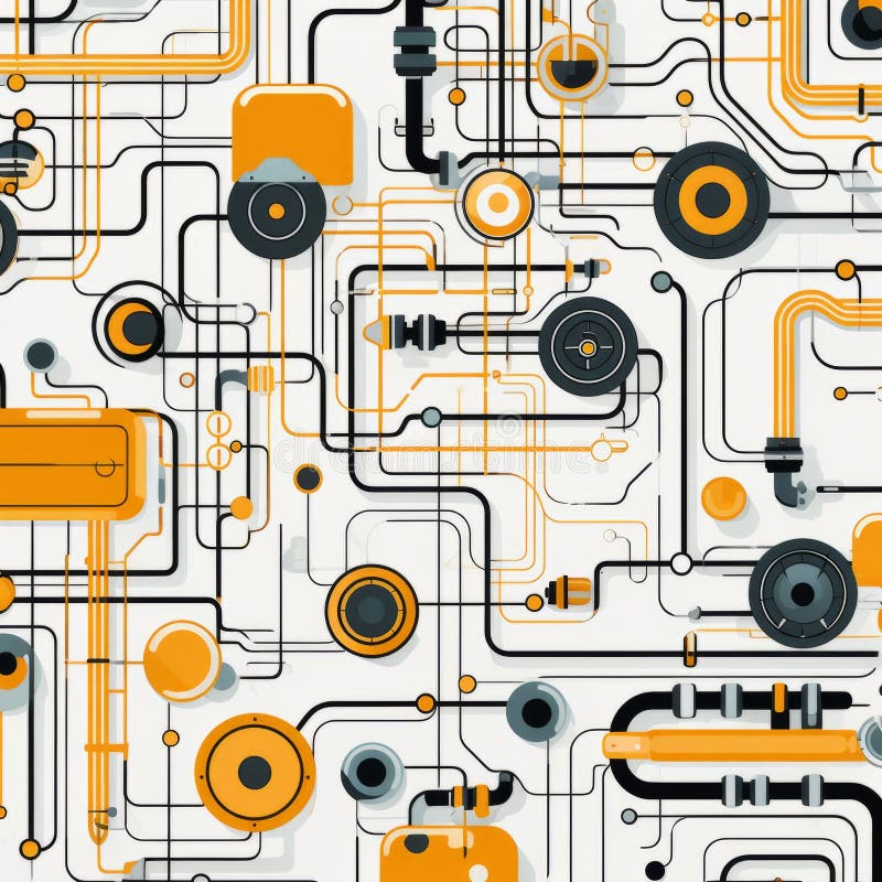 Electric Machinery Seamless Vector Pattern Background Stock ...